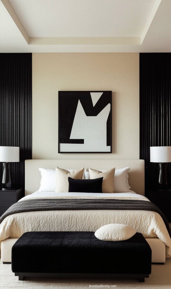 40+ Stunning Cream and Black Bedroom Ideas You’ll Want to Steal (2025 ...