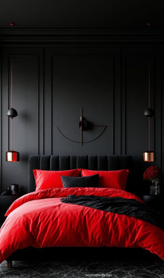 40+ Striking Red and Black Bedroom Ideas to Inspire Your Makeover (2025 ...
