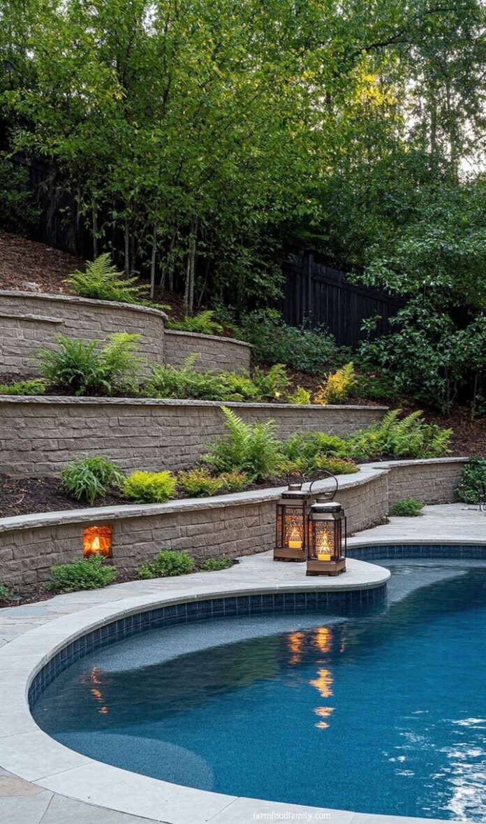 60+ Stunning Sloped Backyard Ideas with Retaining Walls and Pools You ...