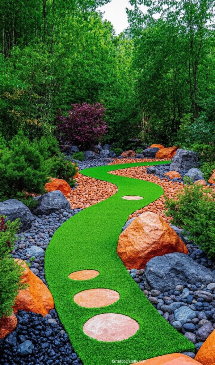 40+ Budget-Friendly Artificial Grass and Rock Landscaping Ideas (2025 ...