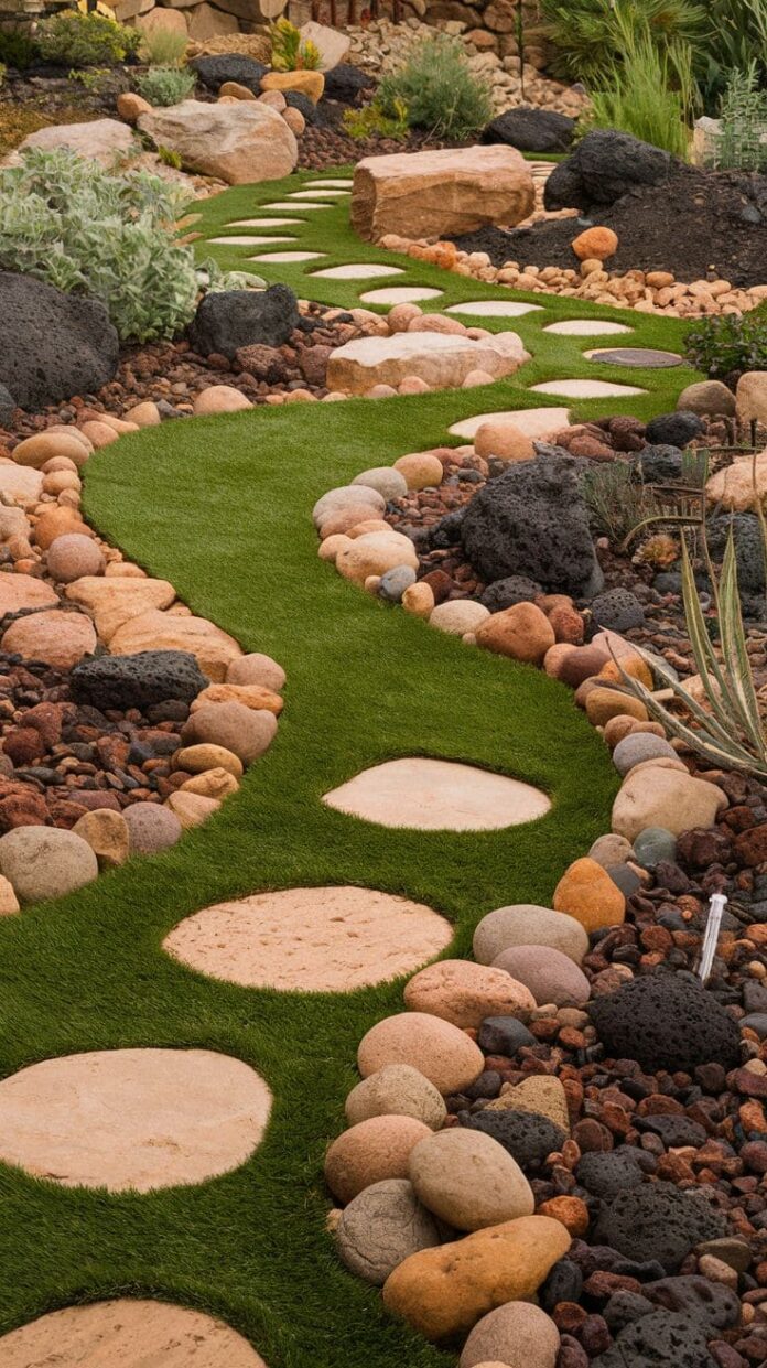 40+ Budget-Friendly Artificial Grass and Rock Landscaping Ideas (2025 ...