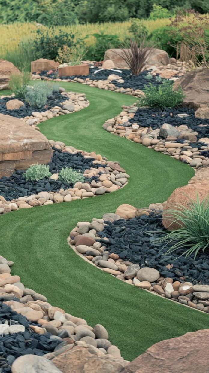 40+ Budget-Friendly Artificial Grass and Rock Landscaping Ideas (2025 ...