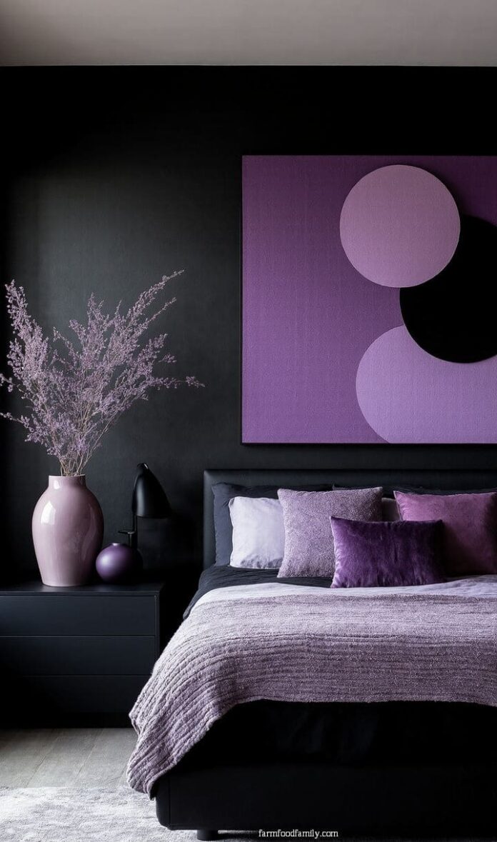 30+ Jaw-Dropping Purple and Black Bedroom Ideas for a Glamorous Look ...