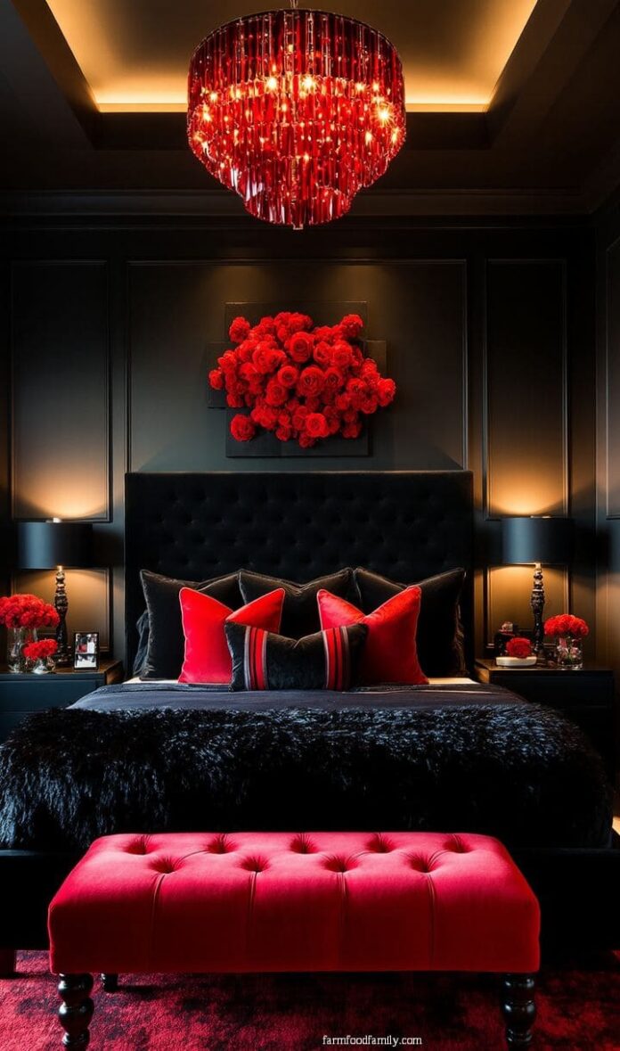 40+ Striking Red and Black Bedroom Ideas to Inspire Your Makeover (2025 ...