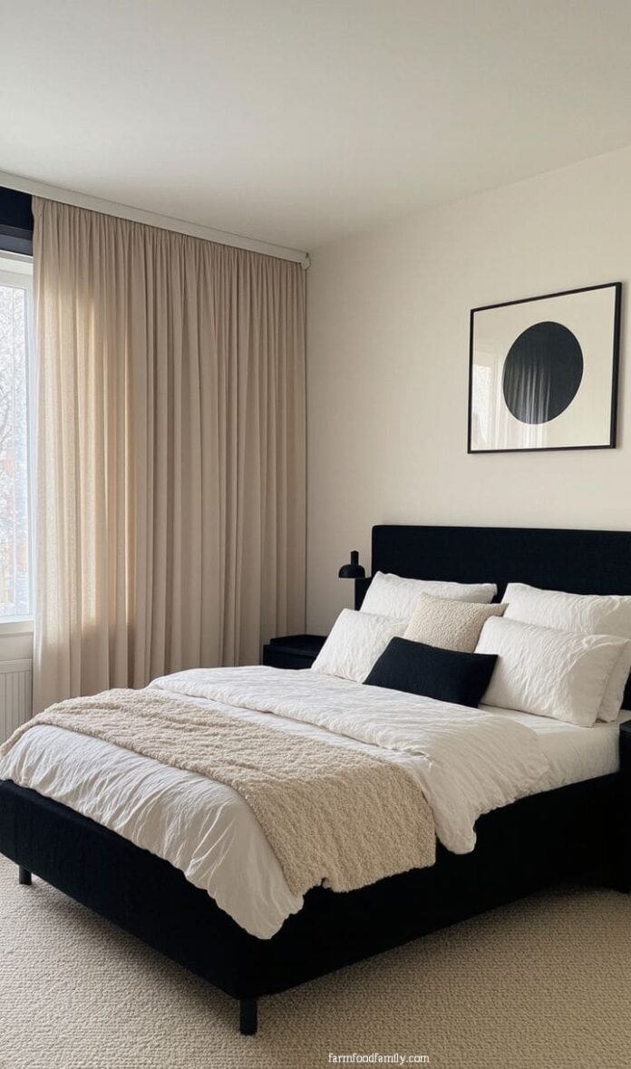 40+ Cozy Beige and Black Bedroom Ideas You’ll Instantly Love (2026 ...