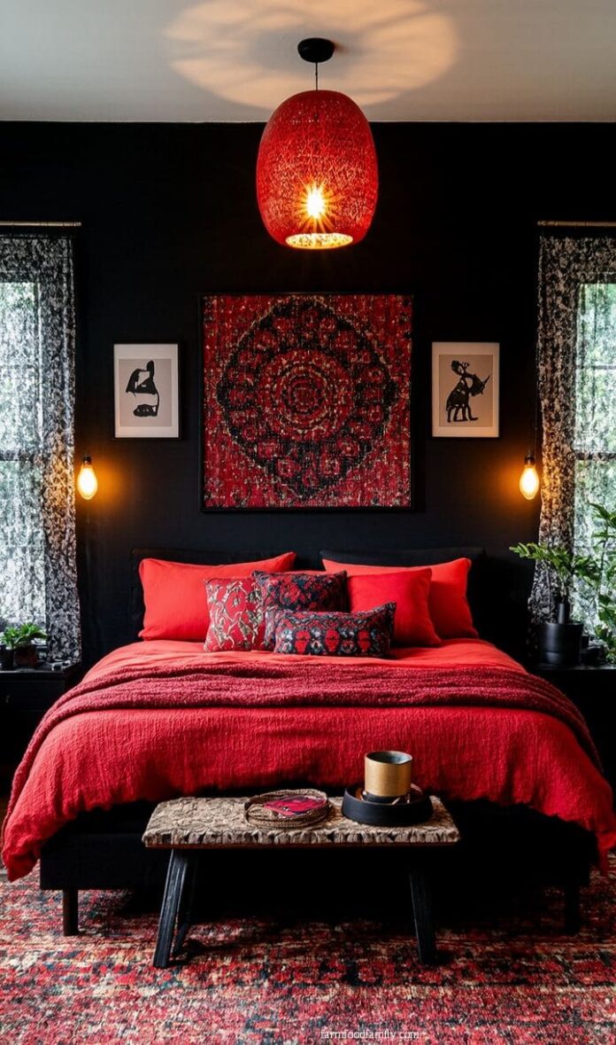 40+ Striking Red and Black Bedroom Ideas to Inspire Your Makeover (2025 ...