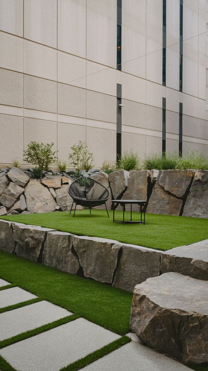 40+ Budget-Friendly Artificial Grass and Rock Landscaping Ideas (2025 ...