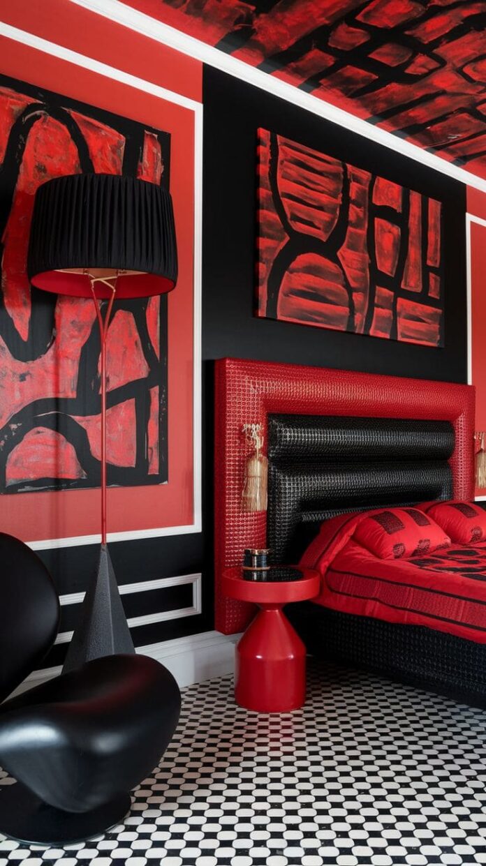 40+ Striking Red and Black Bedroom Ideas to Inspire Your Makeover (2025 ...