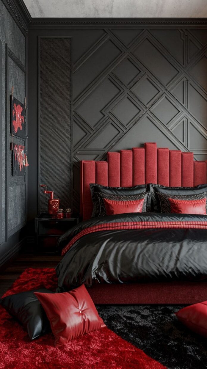 40+ Striking Red and Black Bedroom Ideas to Inspire Your Makeover (2025 ...