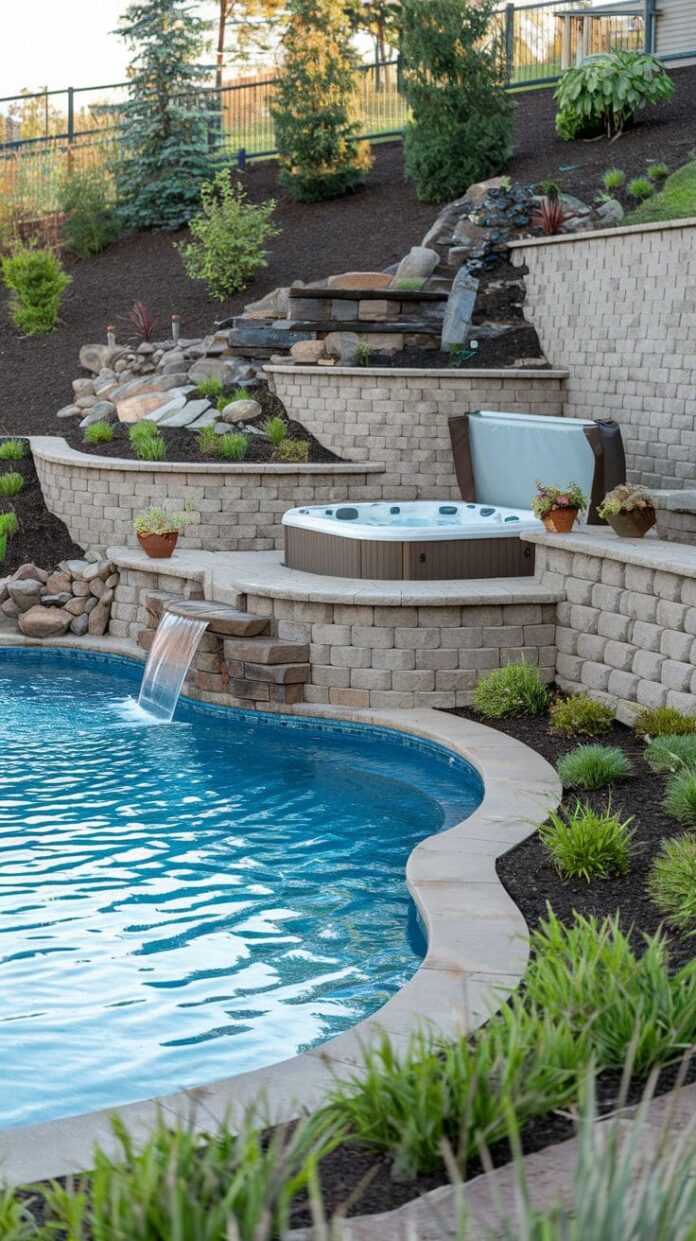 60+ Stunning Sloped Backyard Ideas with Retaining Walls and Pools You ...