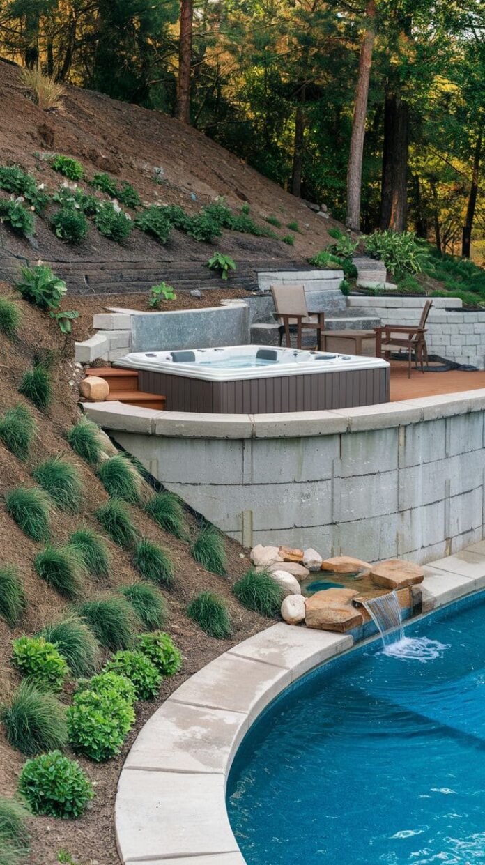 60+ Stunning Sloped Backyard Ideas with Retaining Walls and Pools You ...