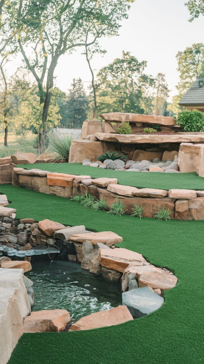 40+ Budget-Friendly Artificial Grass and Rock Landscaping Ideas (2025 ...