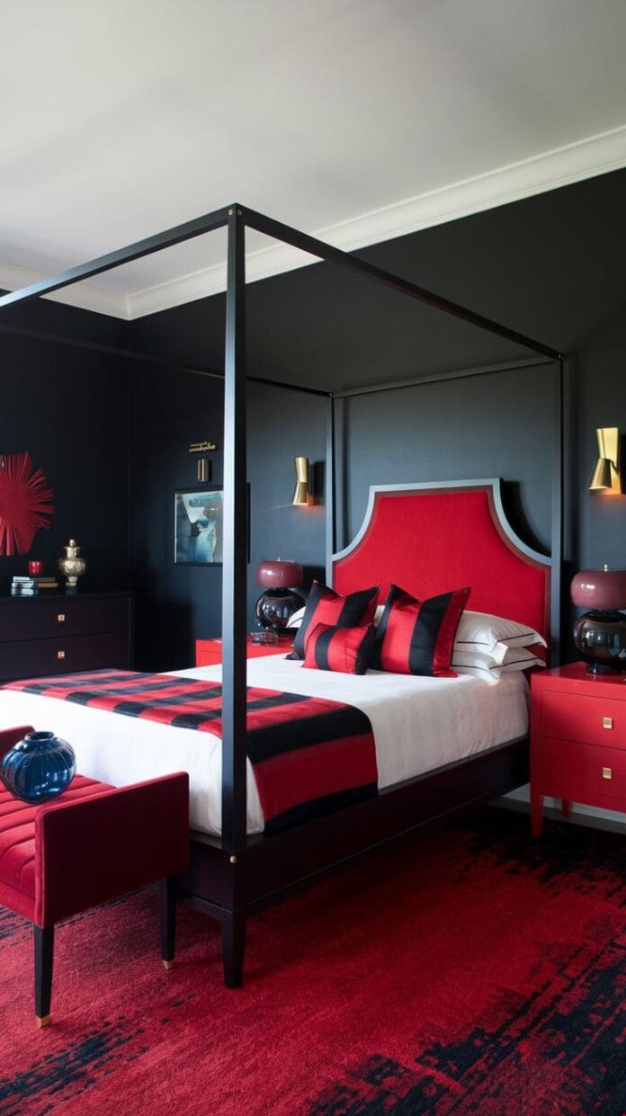 40+ Striking Red and Black Bedroom Ideas to Inspire Your Makeover (2025 ...