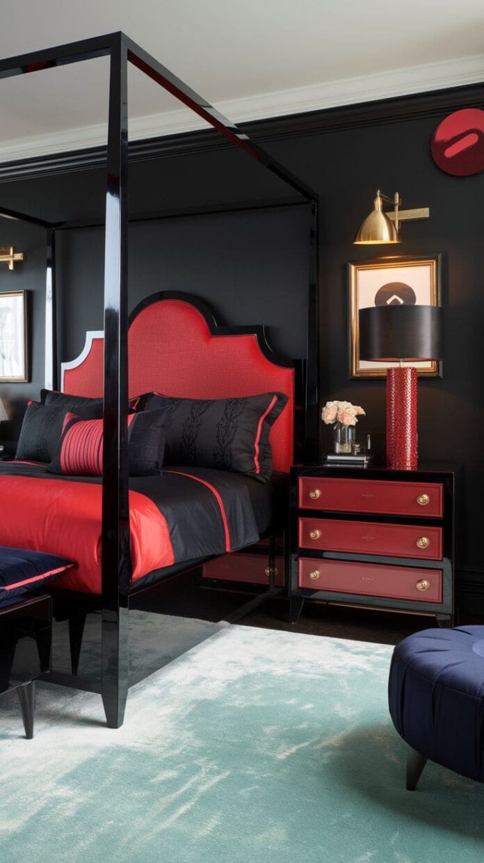 40+ Striking Red and Black Bedroom Ideas to Inspire Your Makeover (2025 ...