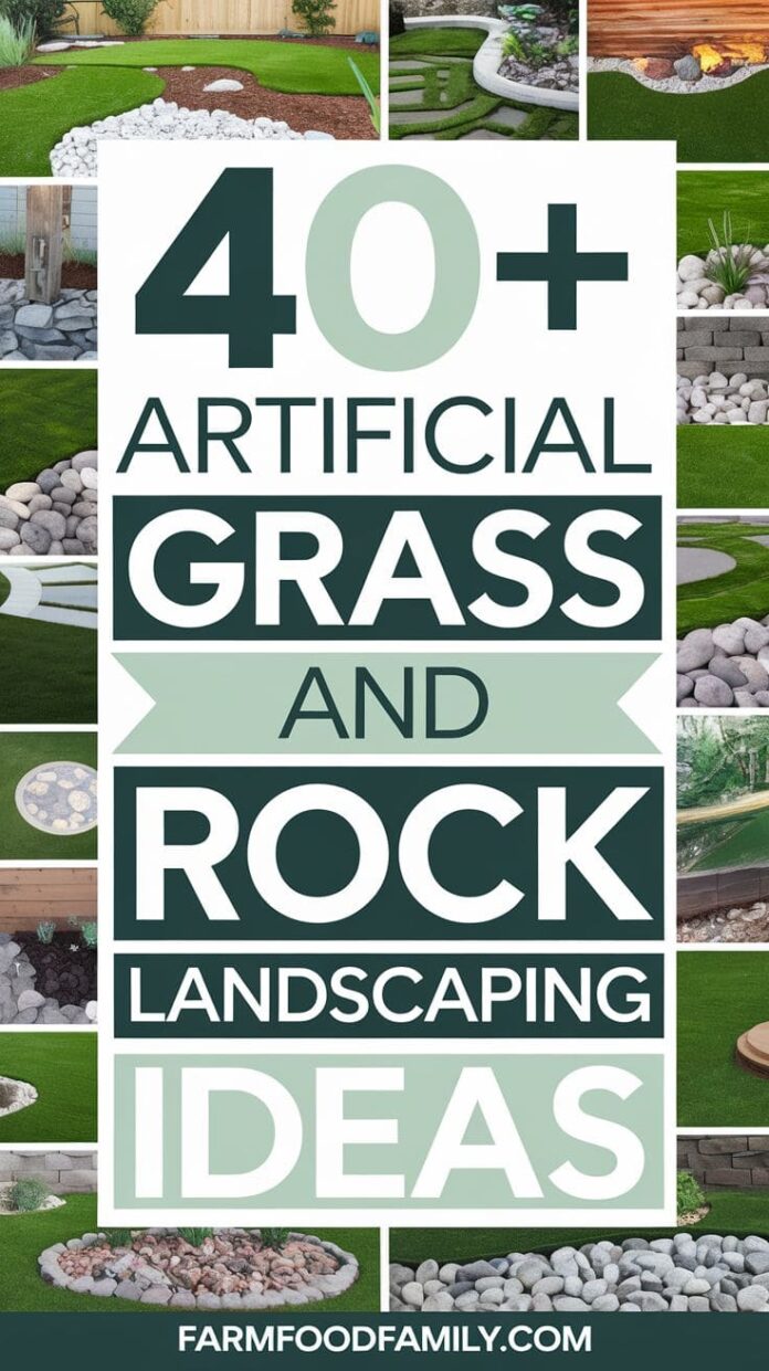40+ Budget-Friendly Artificial Grass and Rock Landscaping Ideas (2026 ...