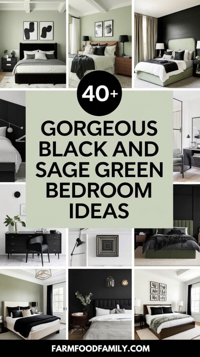 40+ Bold Black and Sage Green Bedroom Ideas That Feel Like Luxury (2026 ...