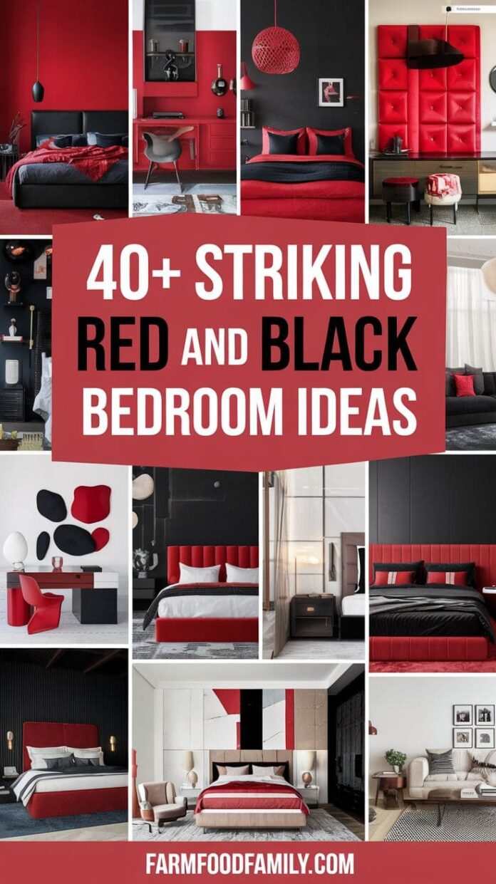 40+ Striking Red and Black Bedroom Ideas to Inspire Your Makeover (2025 ...