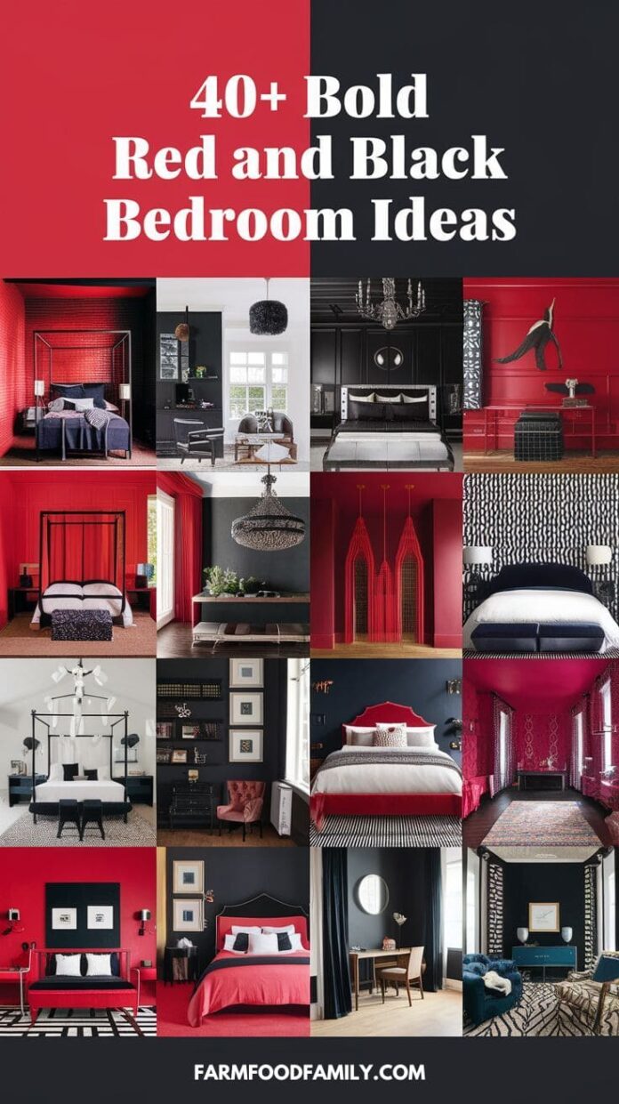 40+ Striking Red and Black Bedroom Ideas to Inspire Your Makeover (2025 ...