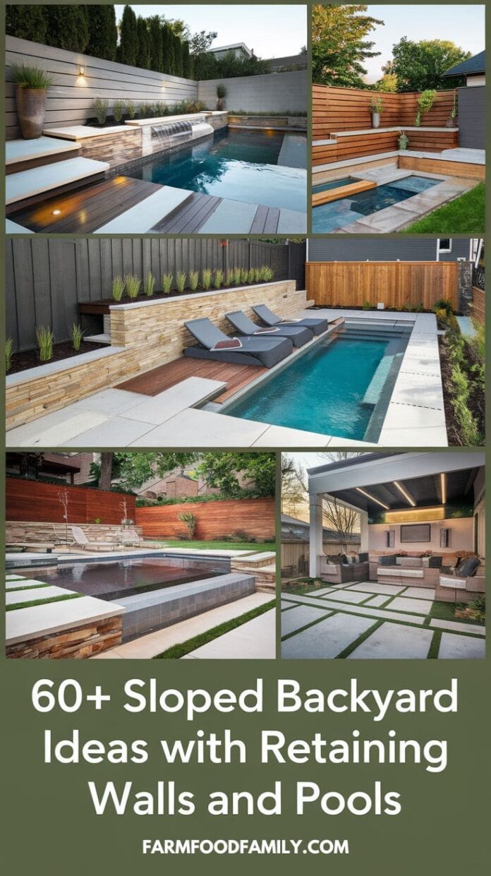 60+ Stunning Sloped Backyard Ideas with Retaining Walls and Pools You ...