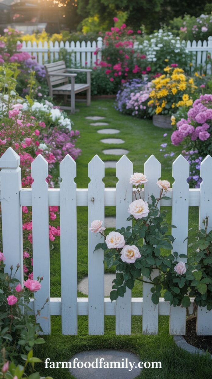 20+ Gorgeous White Fence Backyard Ideas Everyone’s Copying - FarmFoodFamily