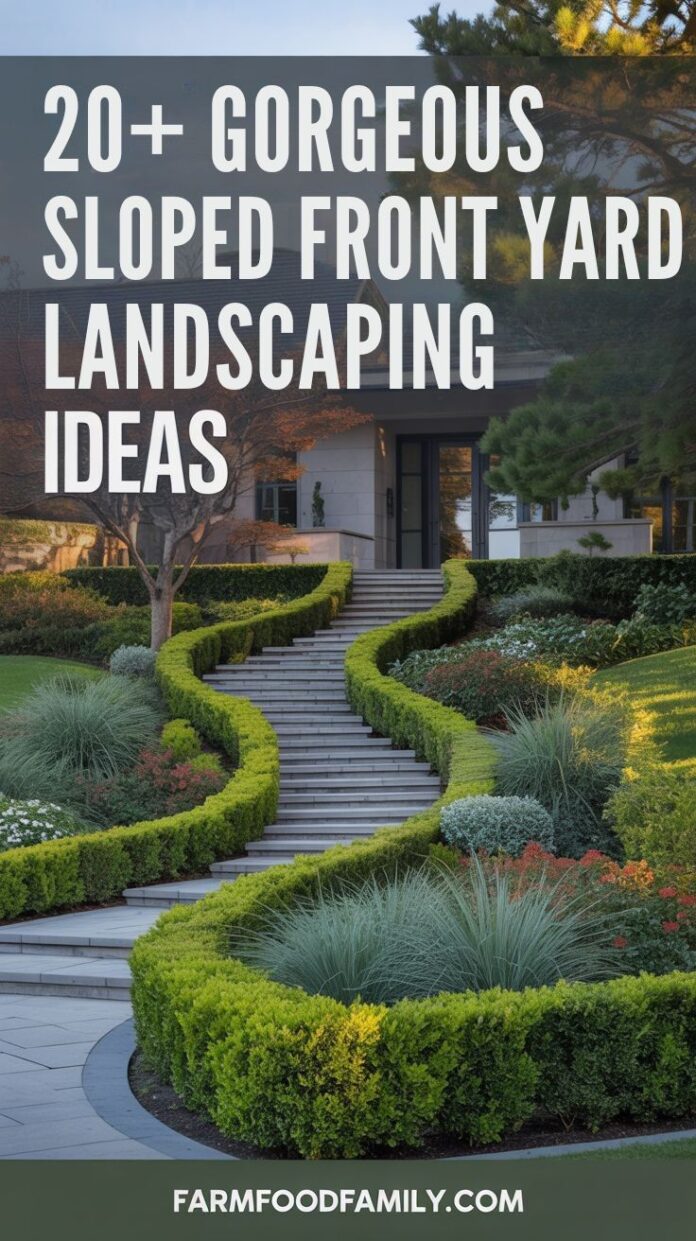 20+ Genius Sloped Front Yard Landscaping Ideas for Instant Curb Appeal ...