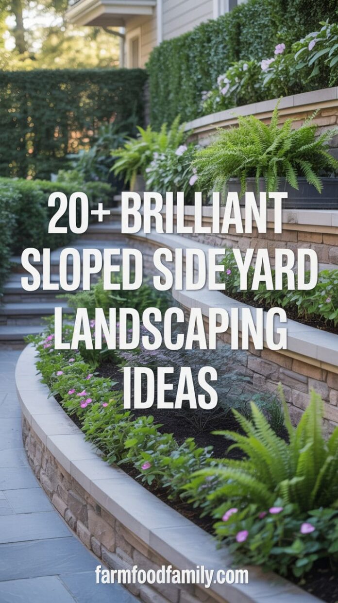 20+ Sloped Side Yard Ideas That Turn Awkward Spaces Into Eye Candy ...