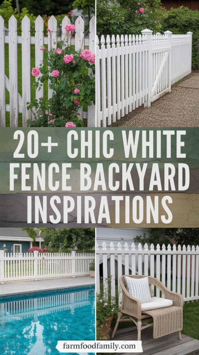 20+ Gorgeous White Fence Backyard Ideas Everyone’s Copying - FarmFoodFamily