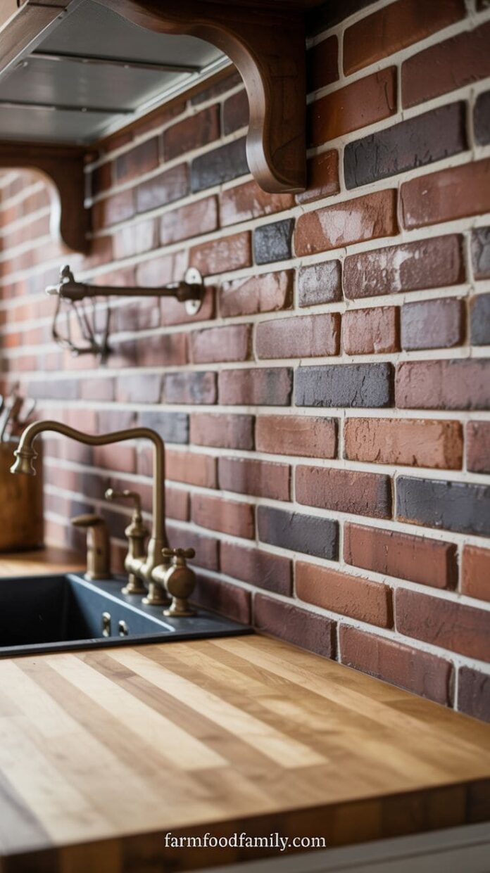 20+ Brick Backsplash Kitchen Ideas You’ll Wish You Tried Sooner ...