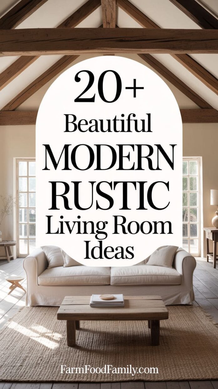 20+ Gorgeous Modern Rustic Living Room Ideas That Mix Wood and Warmth ...